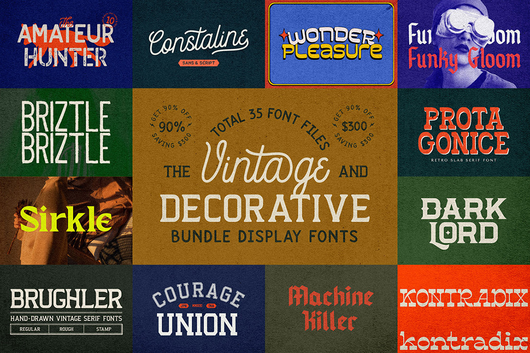 Vintage & Decorative Display Bundle Fonts