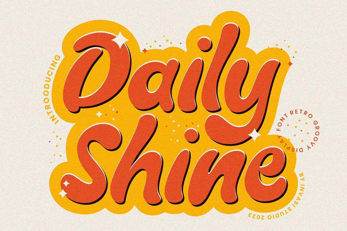 Daily Shine - Groovy Retro Font